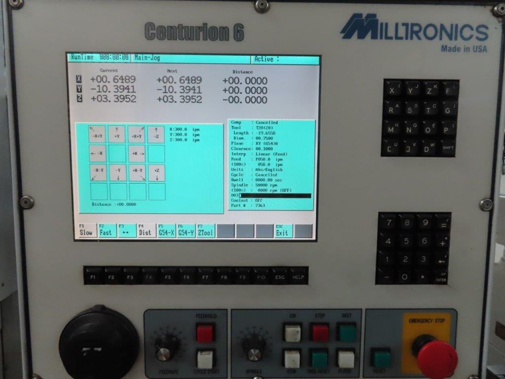 CNC MACHINING CENTERS:MILLTRONICS RH-20 CNC BED MILL-BUILD YEAR: 2000
